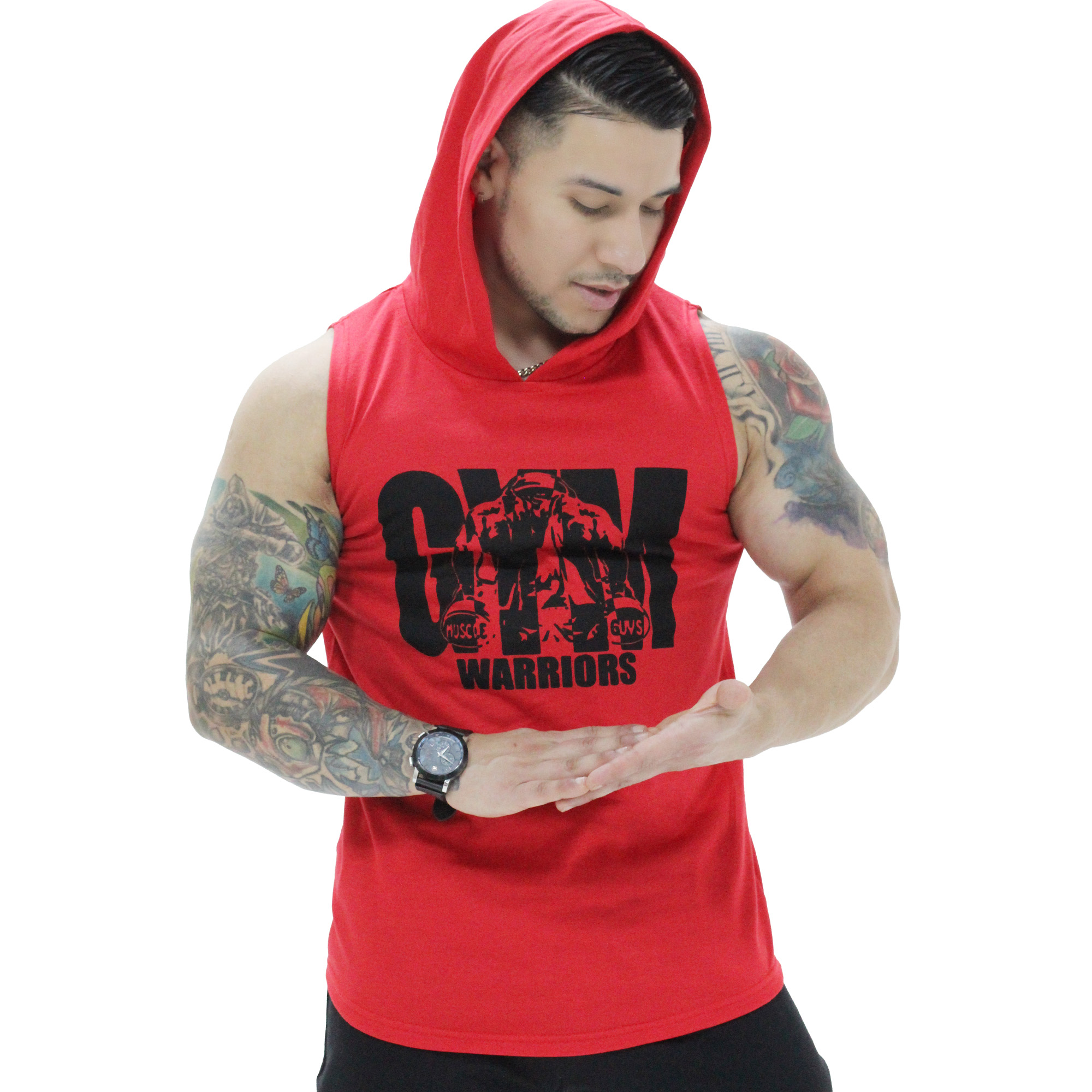 Polera Musculosa Gym Manga Cero Rojo - Aress